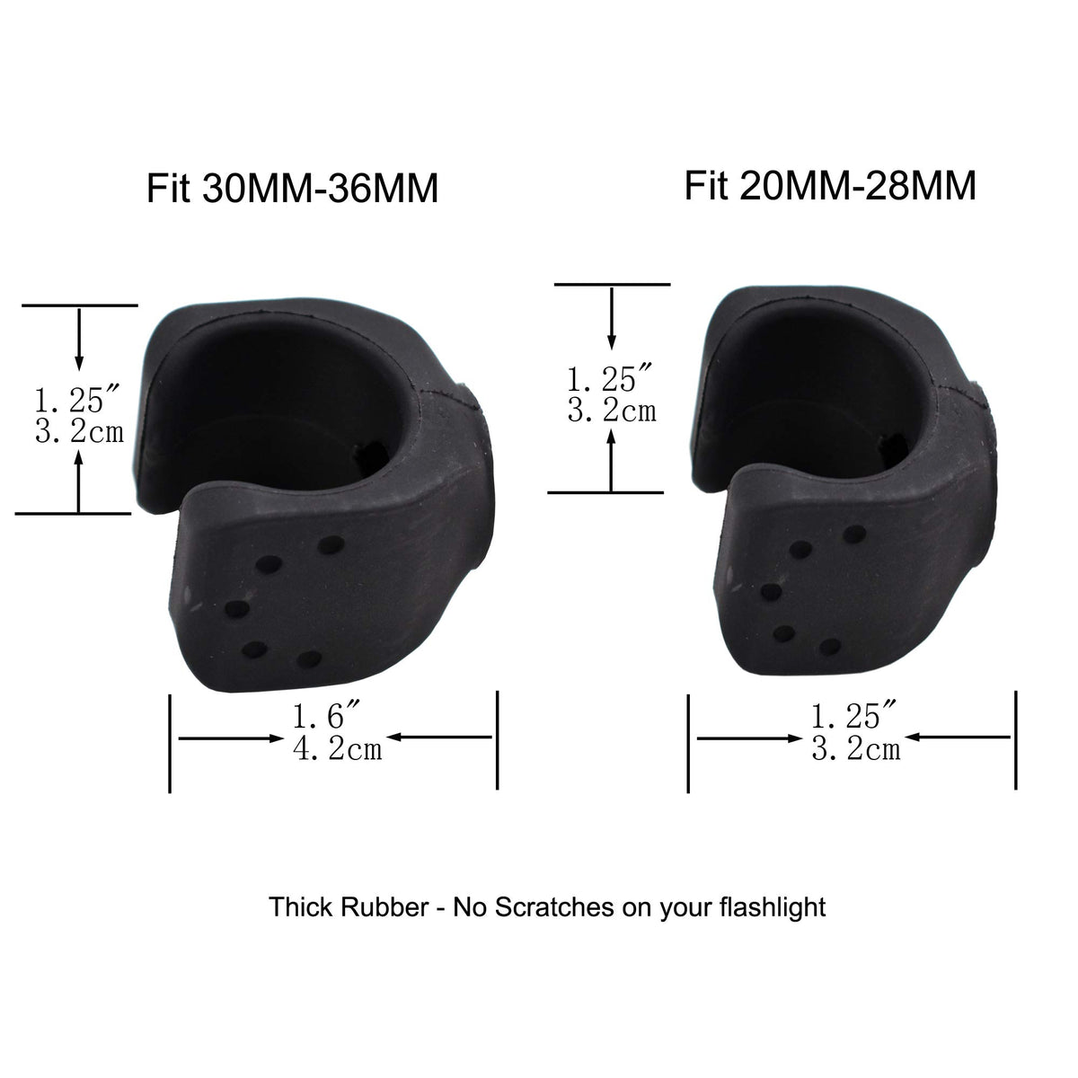 Yyst Flashlight Mounting Brackets 4/Pk - No Flashlight -Two Big - Two ...