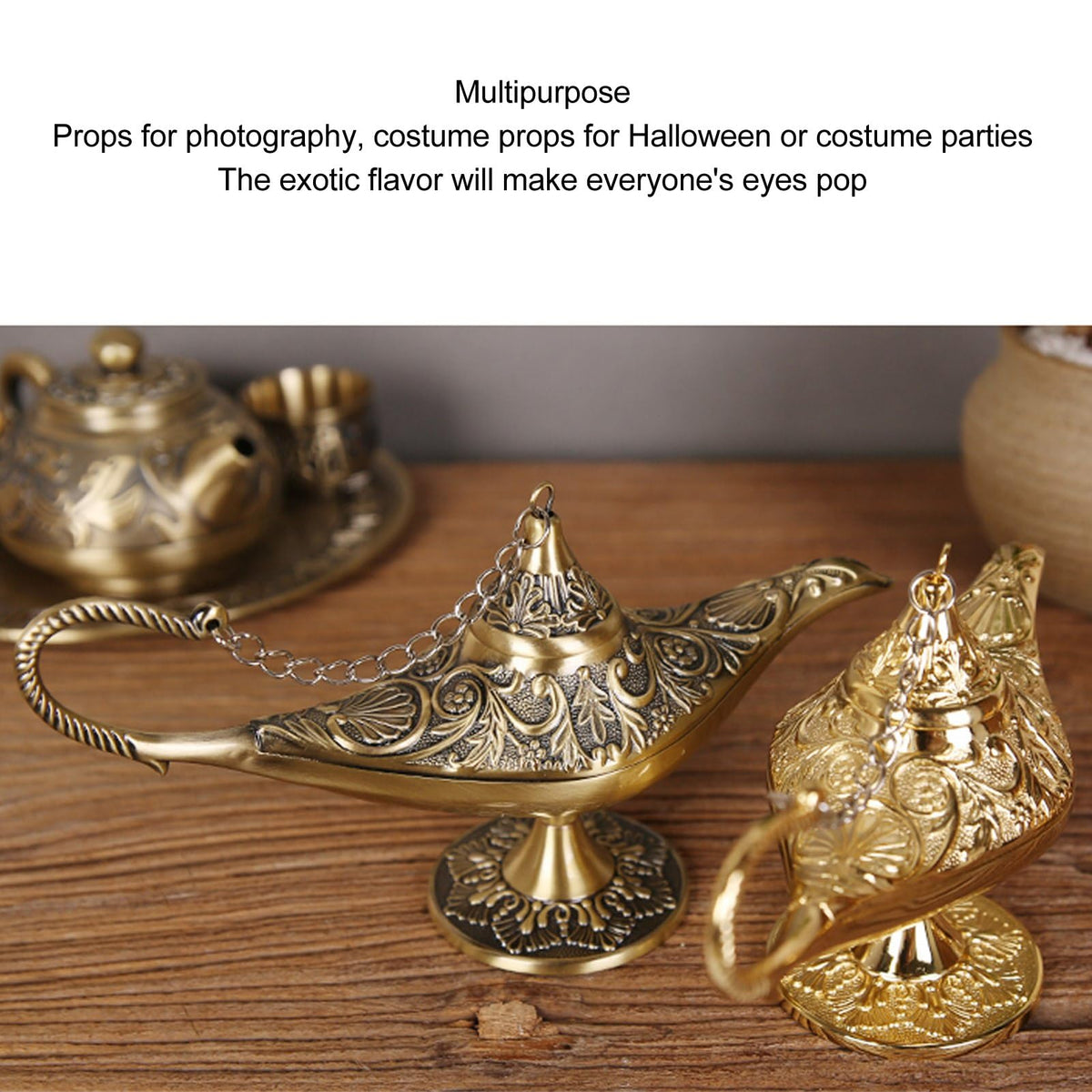 Zerodis Legend Lamp Magic Genie Wishing Light, Bronze Zinc Alloy Arabi ...