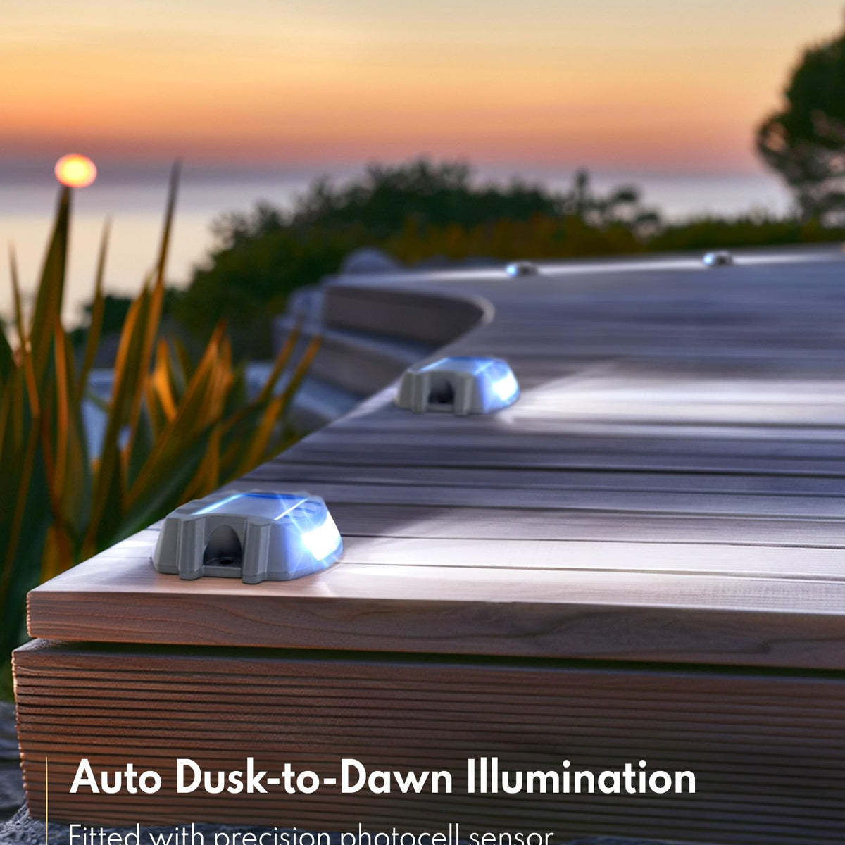 PASAMIC Solar Powered Driveway Lights LED 12 Pack, Aluminum, IP65 Wate ...