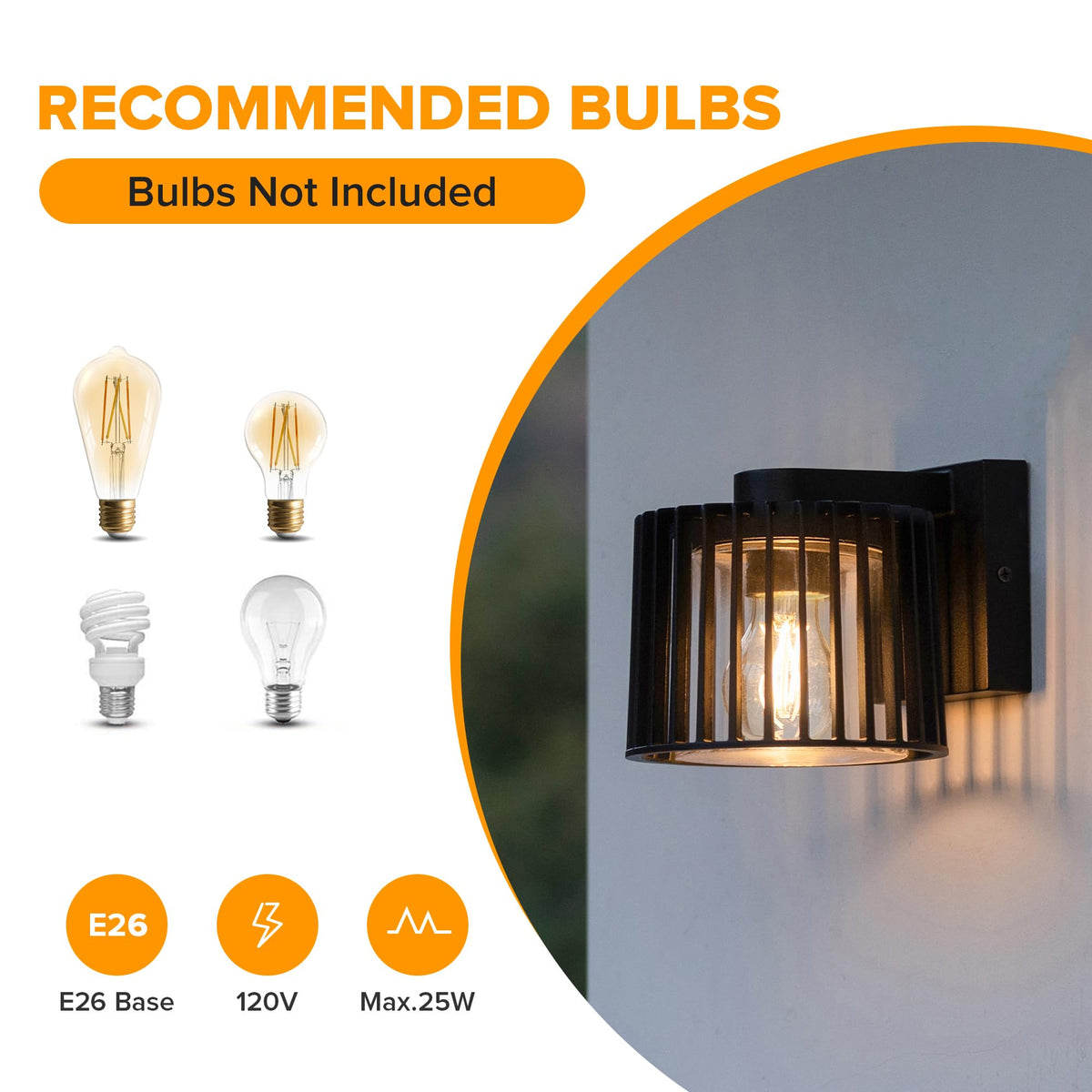 LUTEC Outdoor Wall Lantern, Exterior Waterproof Wall Sconce Light Fixt ...