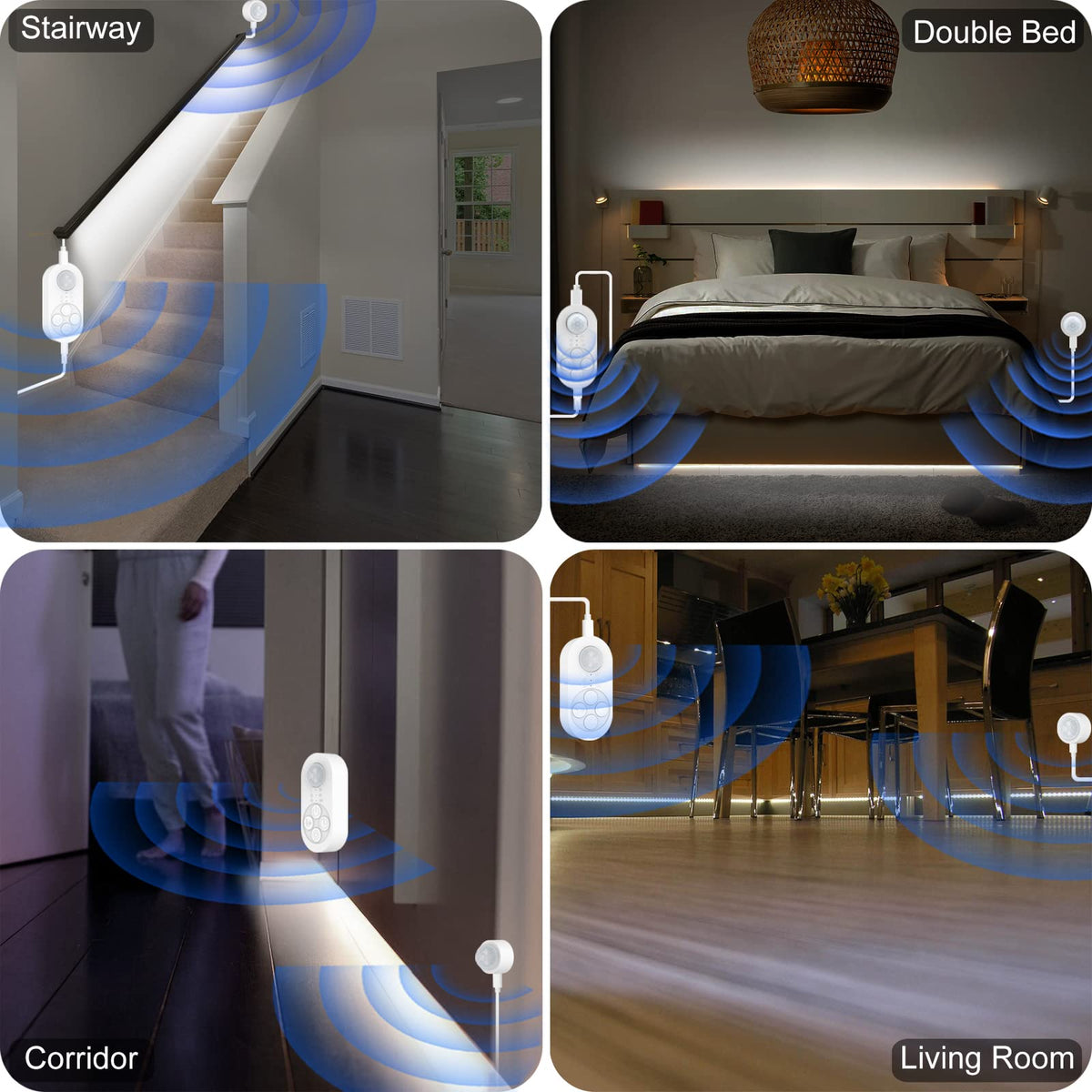 Dual Motion Sensor Light Indoor, Plug-In Motion Activated Step Light S ...