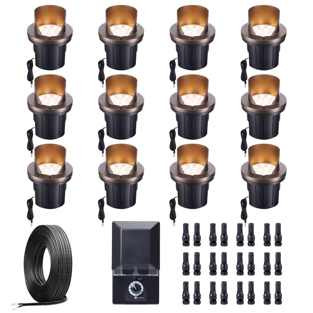 Varmtalys Ground Well Lights Kit, 12 Pack Landscape LED Low Voltage ...