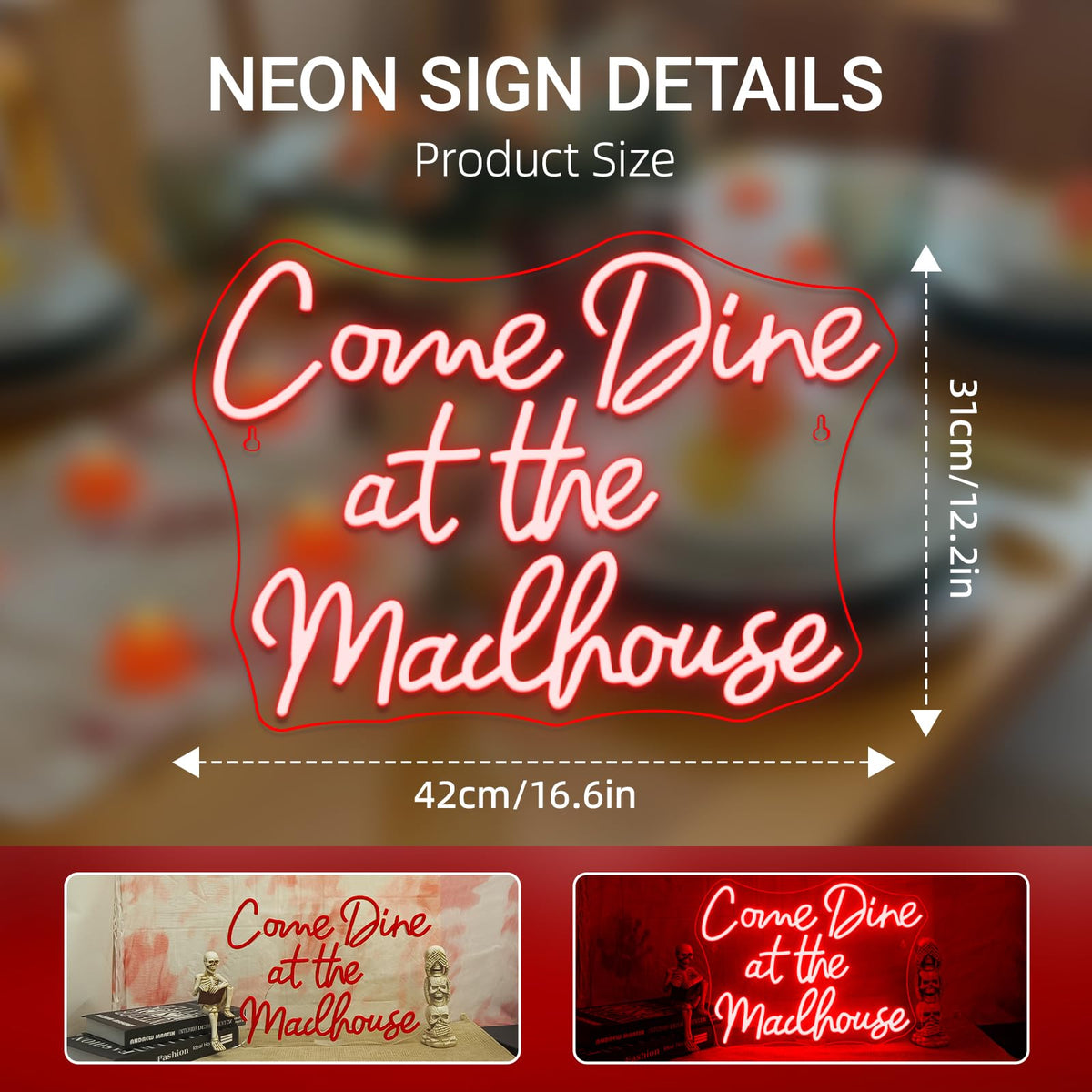 Faxfsign Come Dine At The Madhouse Neon Sign Restaurant Neon Signs For ...
