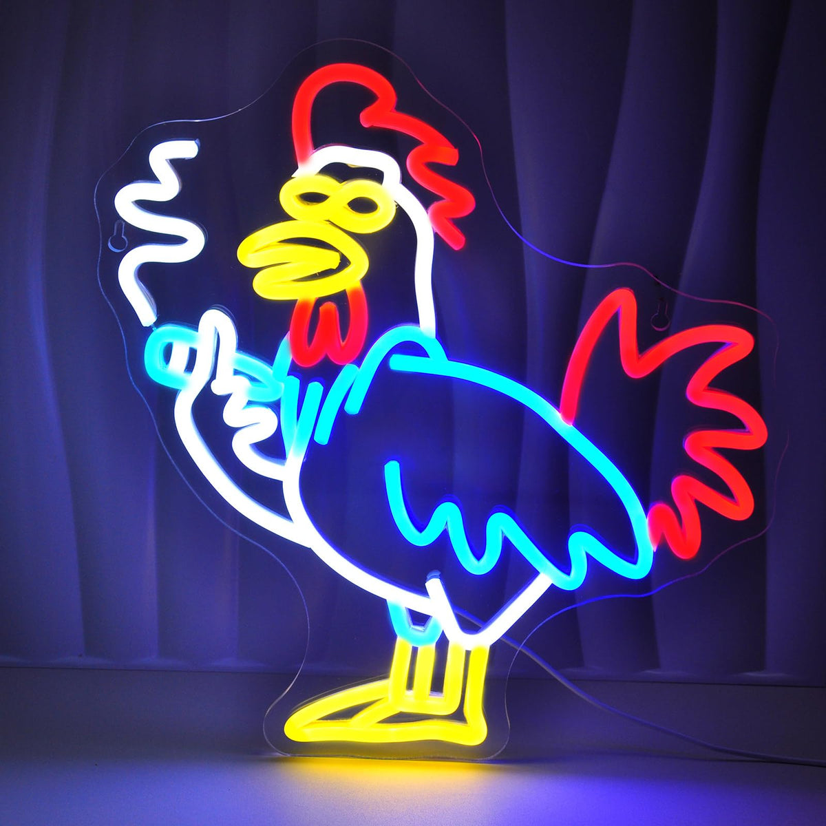 JEDAEMEN Rooster Neon LED Light Sign for Room Decor, USB Powered Acryl ...