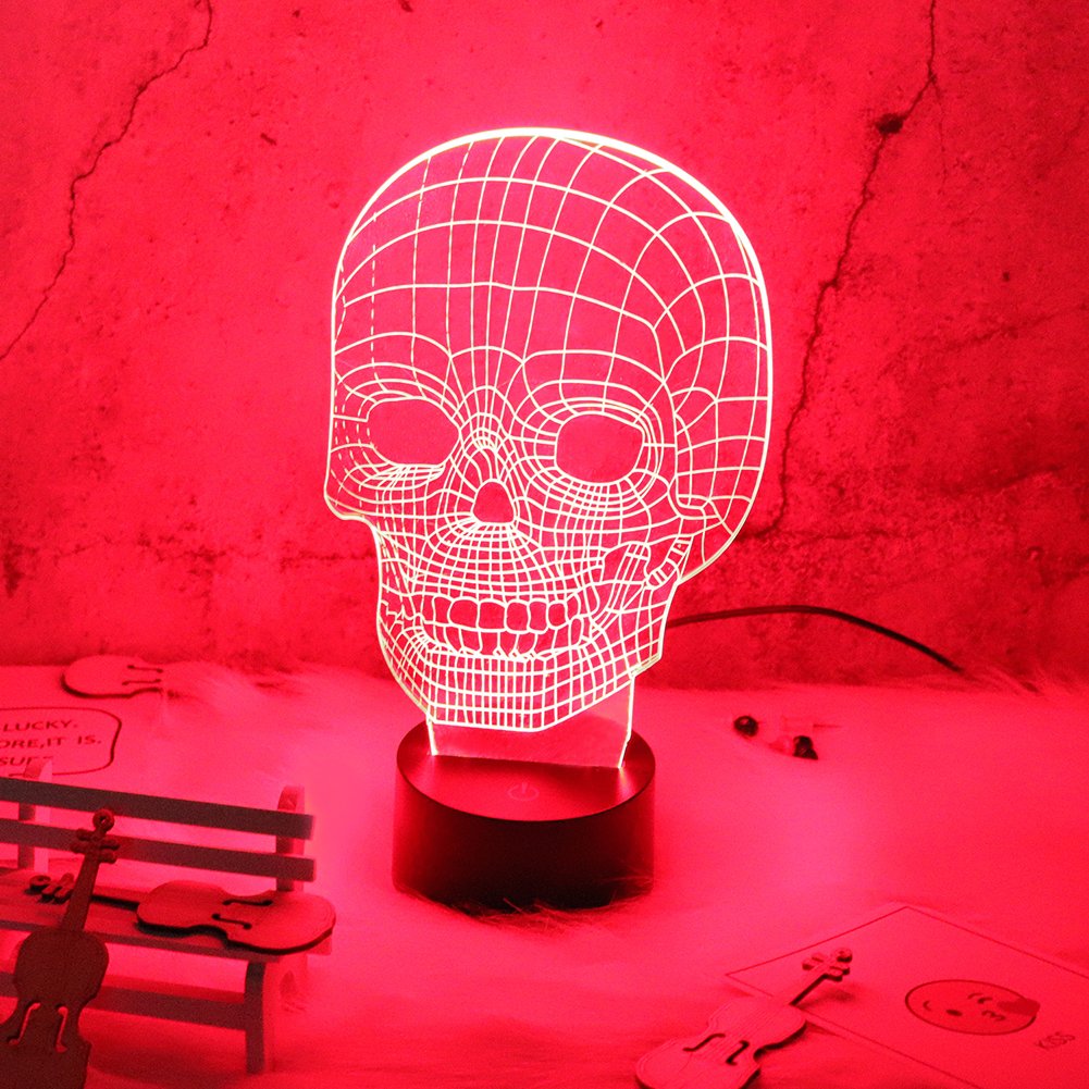3D Skull Lamps,3D Night Lights, Amazing Illusion Lamps Night Lamps Led ...