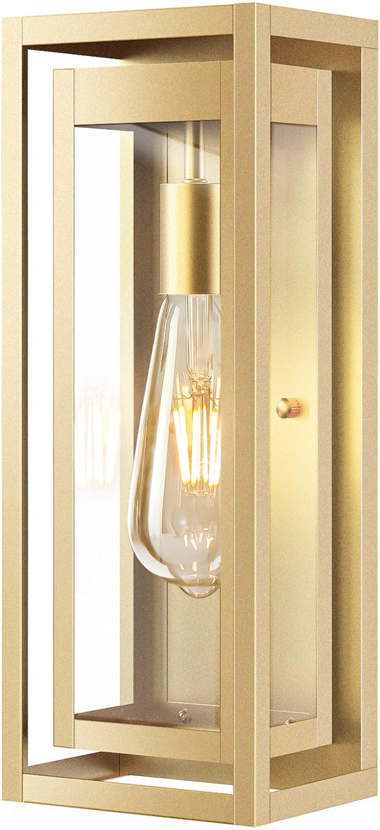 Slypadan 15'' Large Gold Outdoor Light Fixture Wall Mount, Waterproof ...