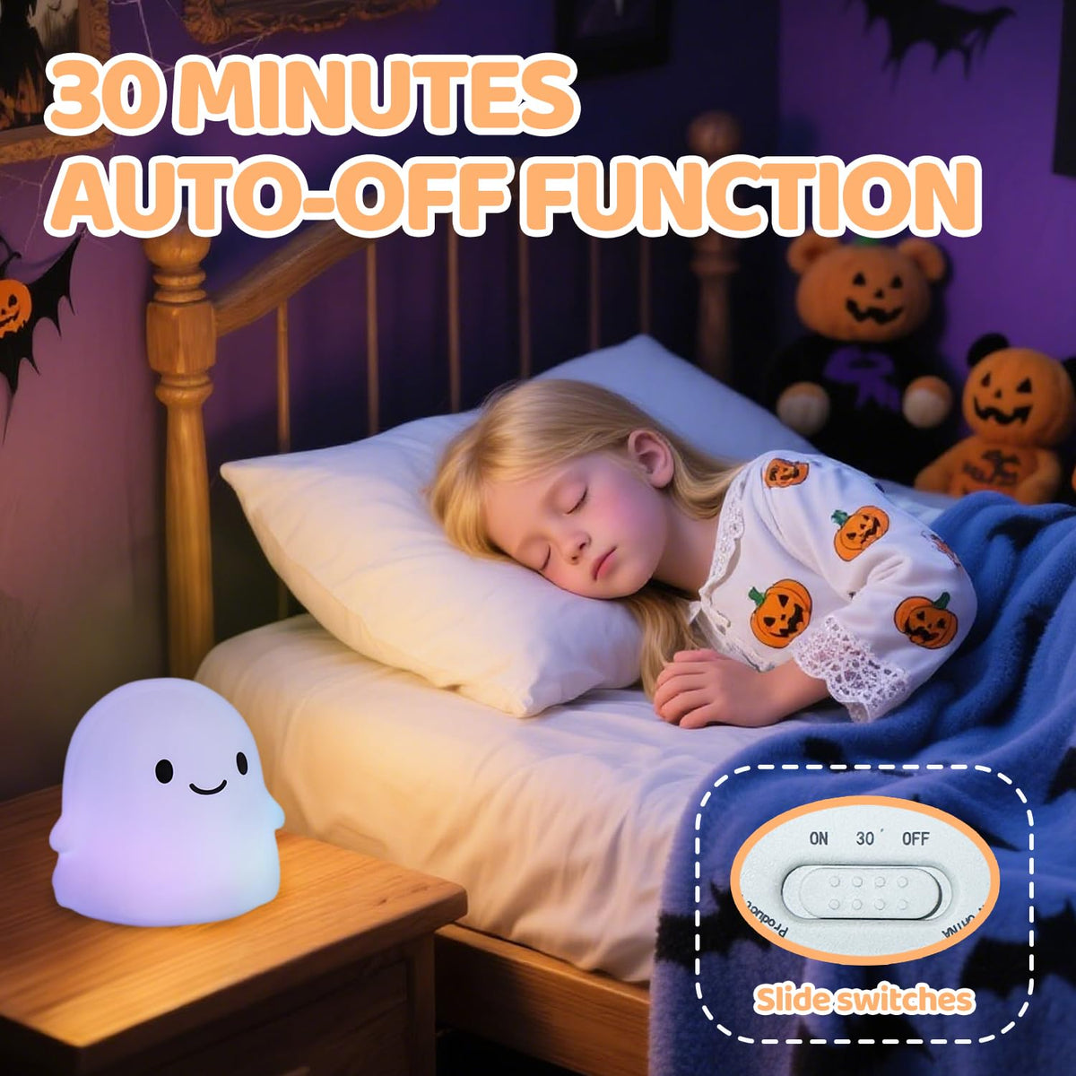 Rytinazzz Halloween Ghost Night Light, Dimmable Silicone Lamp, Recharg ...