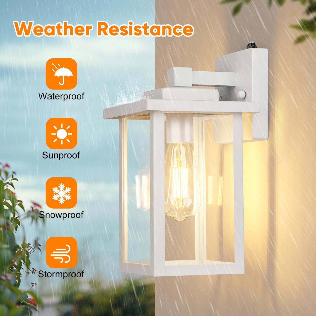 WIHTU White Dusk to Dawn Exterior Lighting Fixtures Wall Mount, Outdoor ...