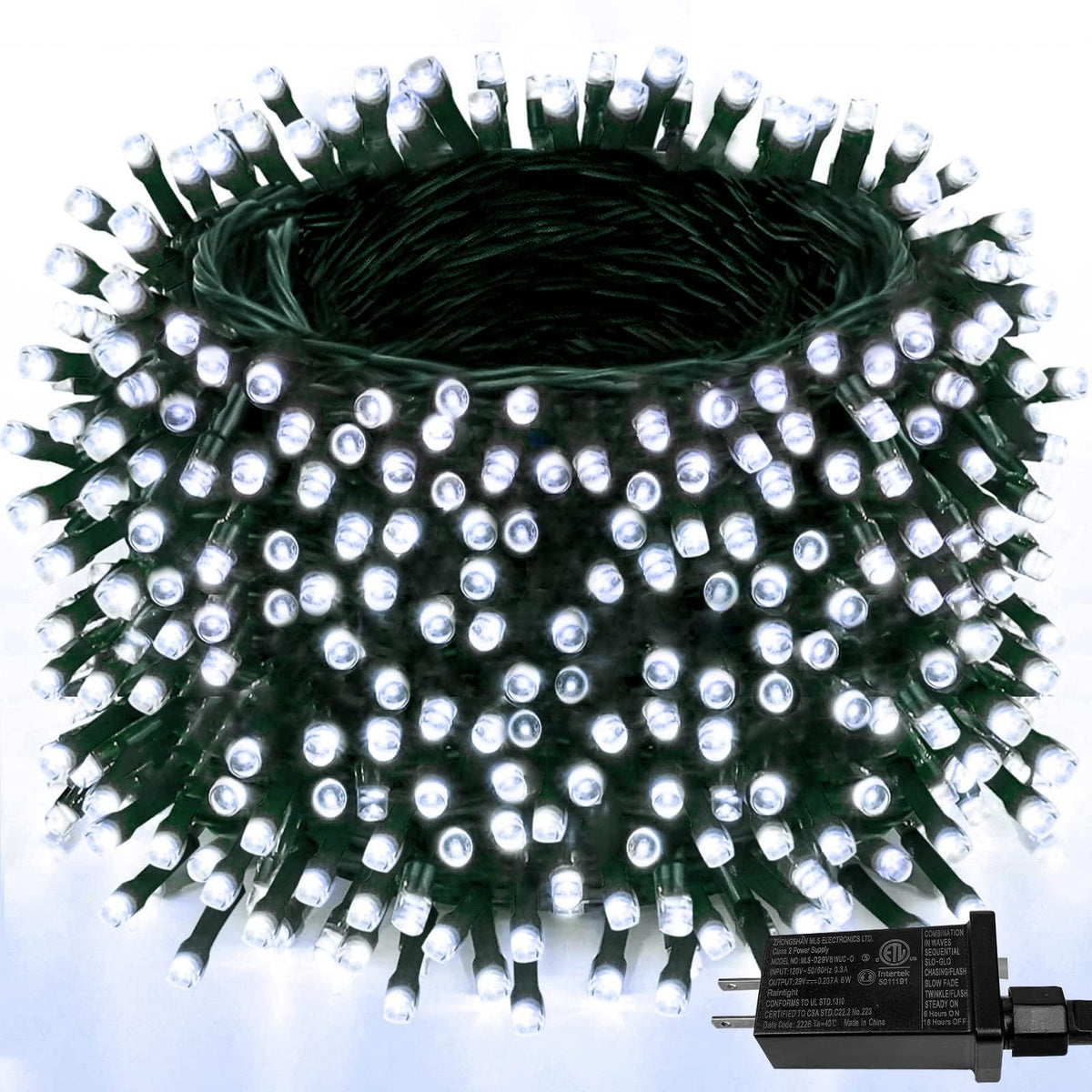 YIQU 1000 LED String Lights, 330 FT Green Wire, Waterproof, 8 Modes, C ...
