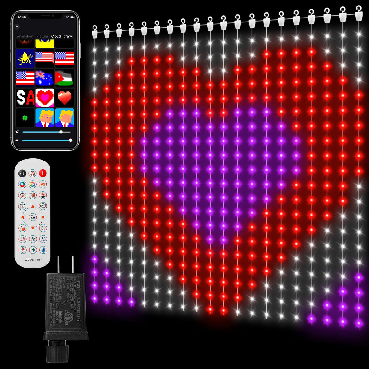 CoziTech Smart Curtain Lights 400 LED, Color Changing Curtain Lights 6. ...