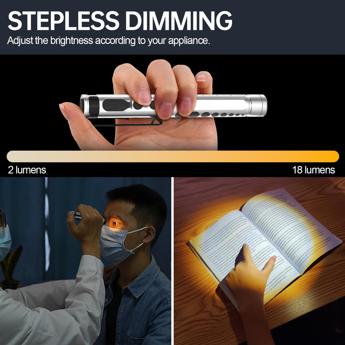 RISEMART Pen Light for Nurse, Rechargeable LED Medical PenLight, Warm ...