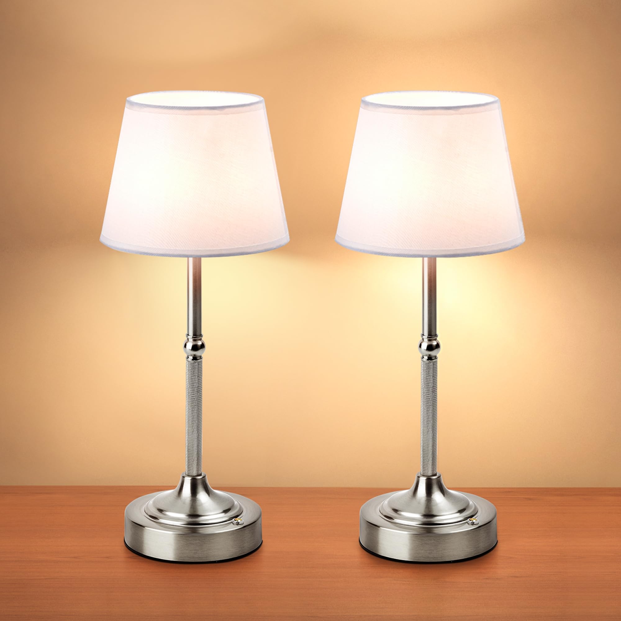 LUTEC 2 Pack Cordless Table Lamp, Battery Operated Lamp with 3 Color T ...
