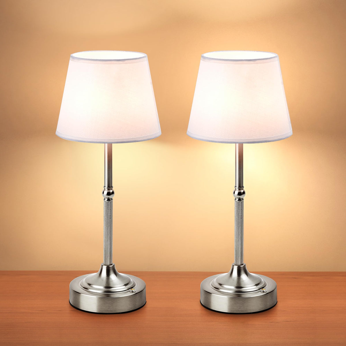 LUTEC 2 Pack Cordless Table Lamp, Battery Operated Lamp with 3 Color T ...