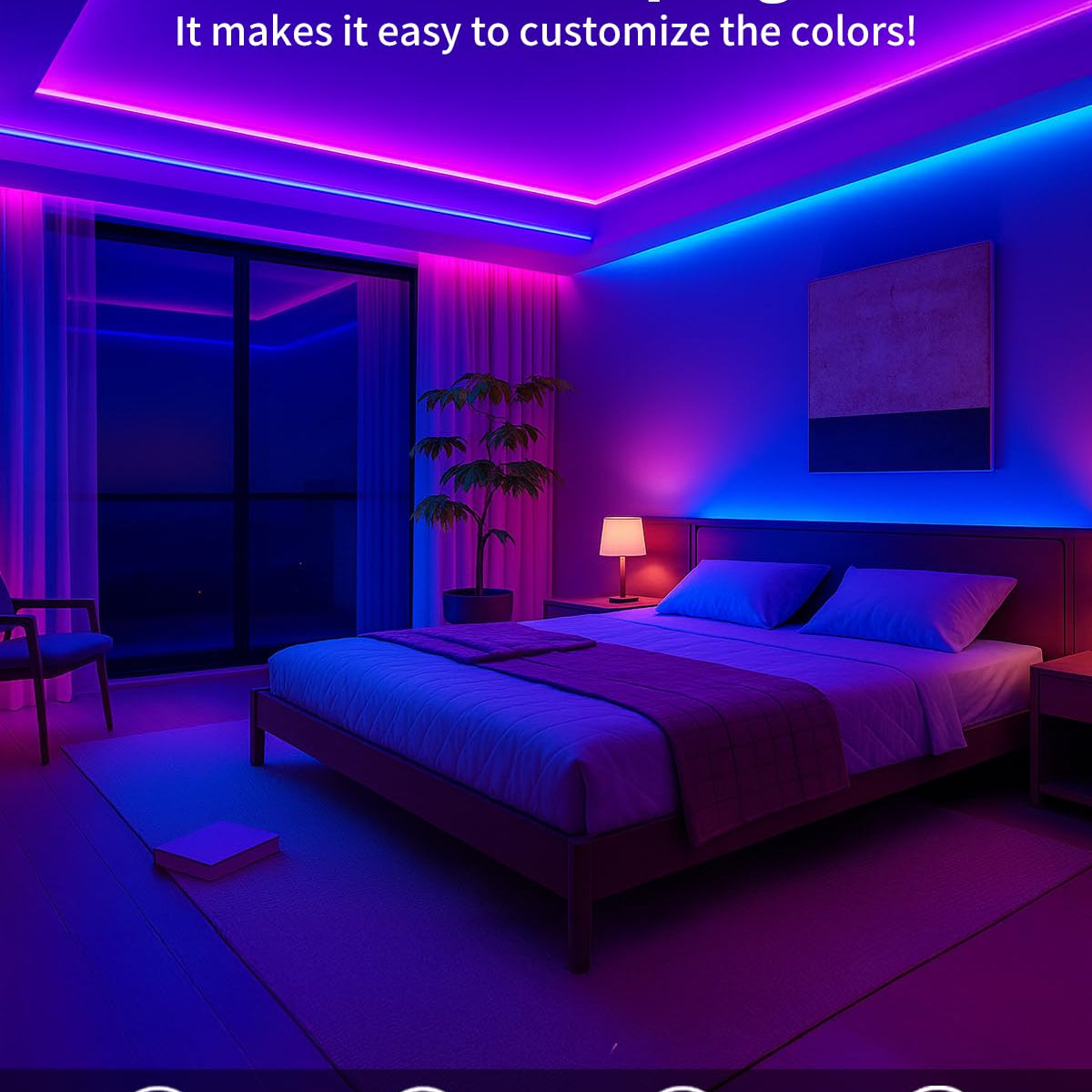 Smart Led Strip Lights 100Ft For Bedroom App Control Lighting Bedroom ...