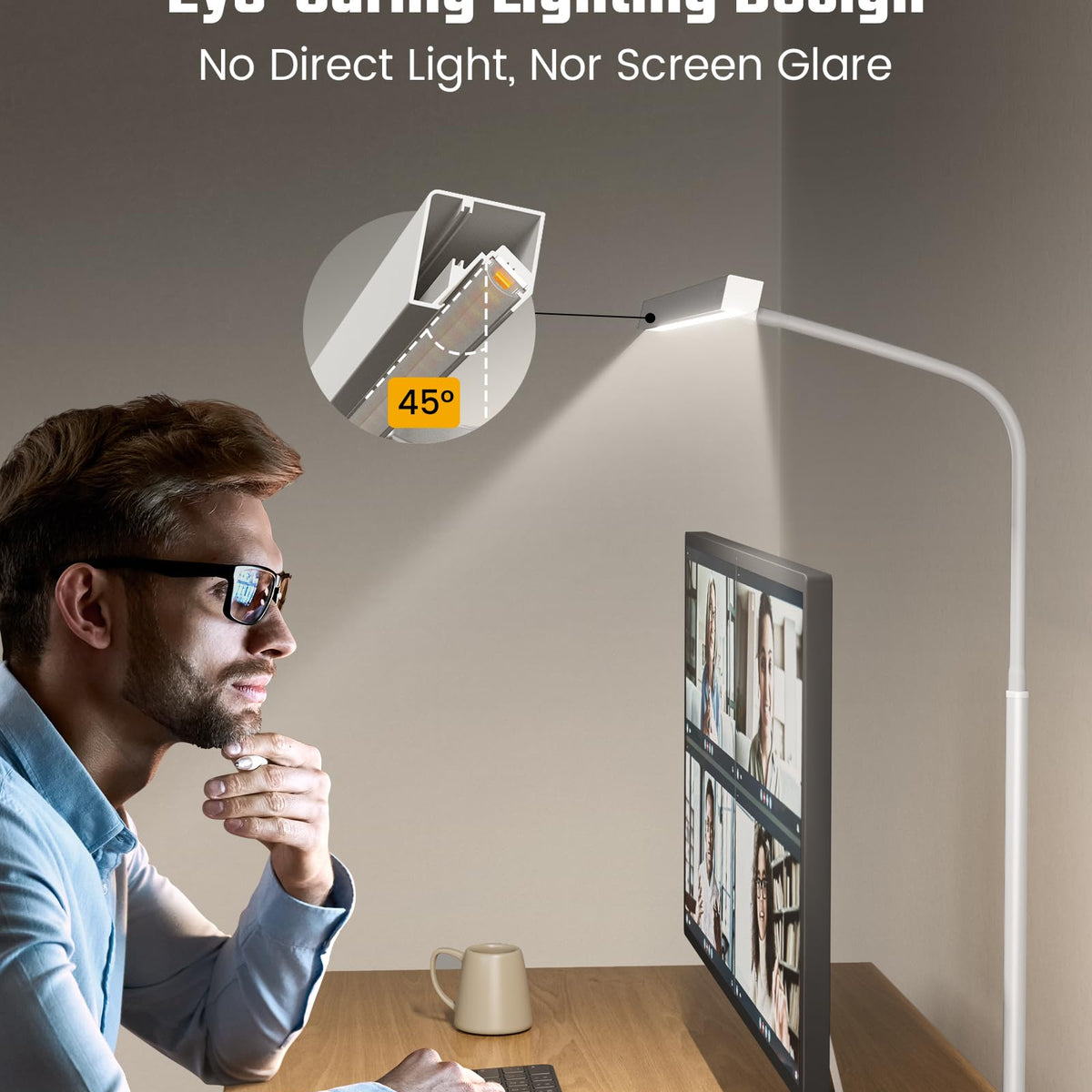 SUPERDANNY LED Desk Lamp, 12W Touch Control, 3 Colors Dimmable, Goosen ...