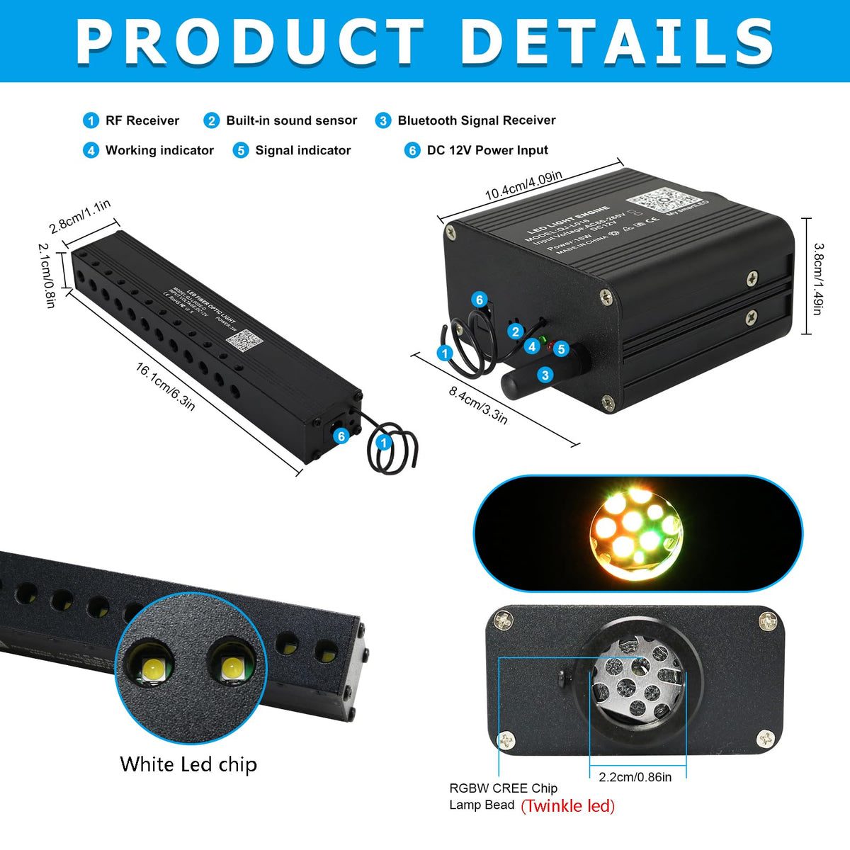 Amki Upgraded 16W Twinkle Starlight Headliner Kit Shooting Star Twinkl ...