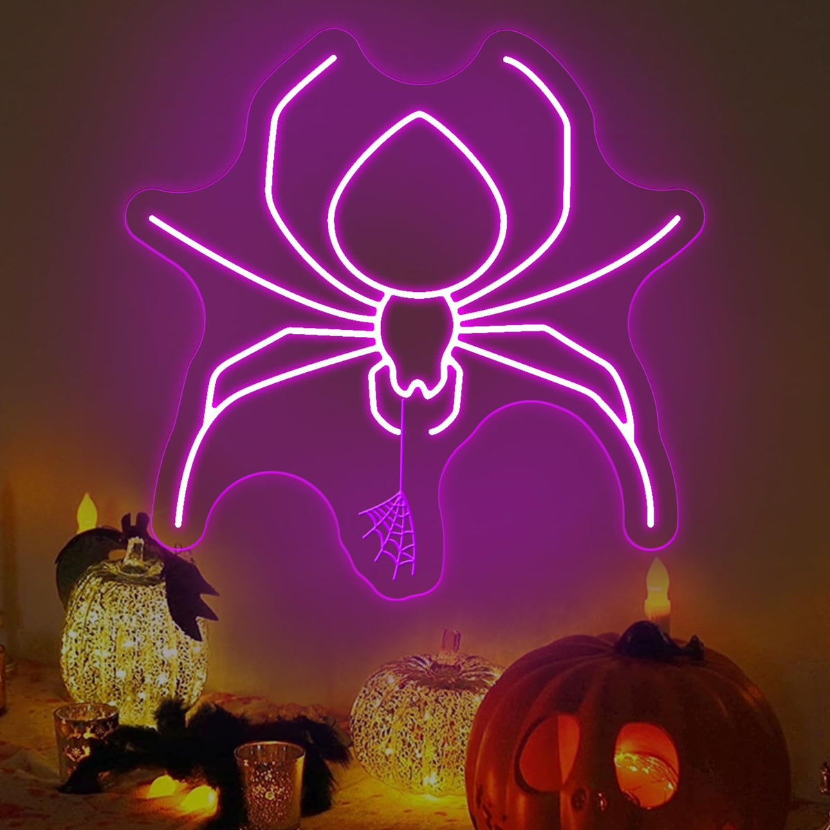 Spider Neon Sign Halloween Animal Neon Sign Spooky Halloween Decor Wal ...