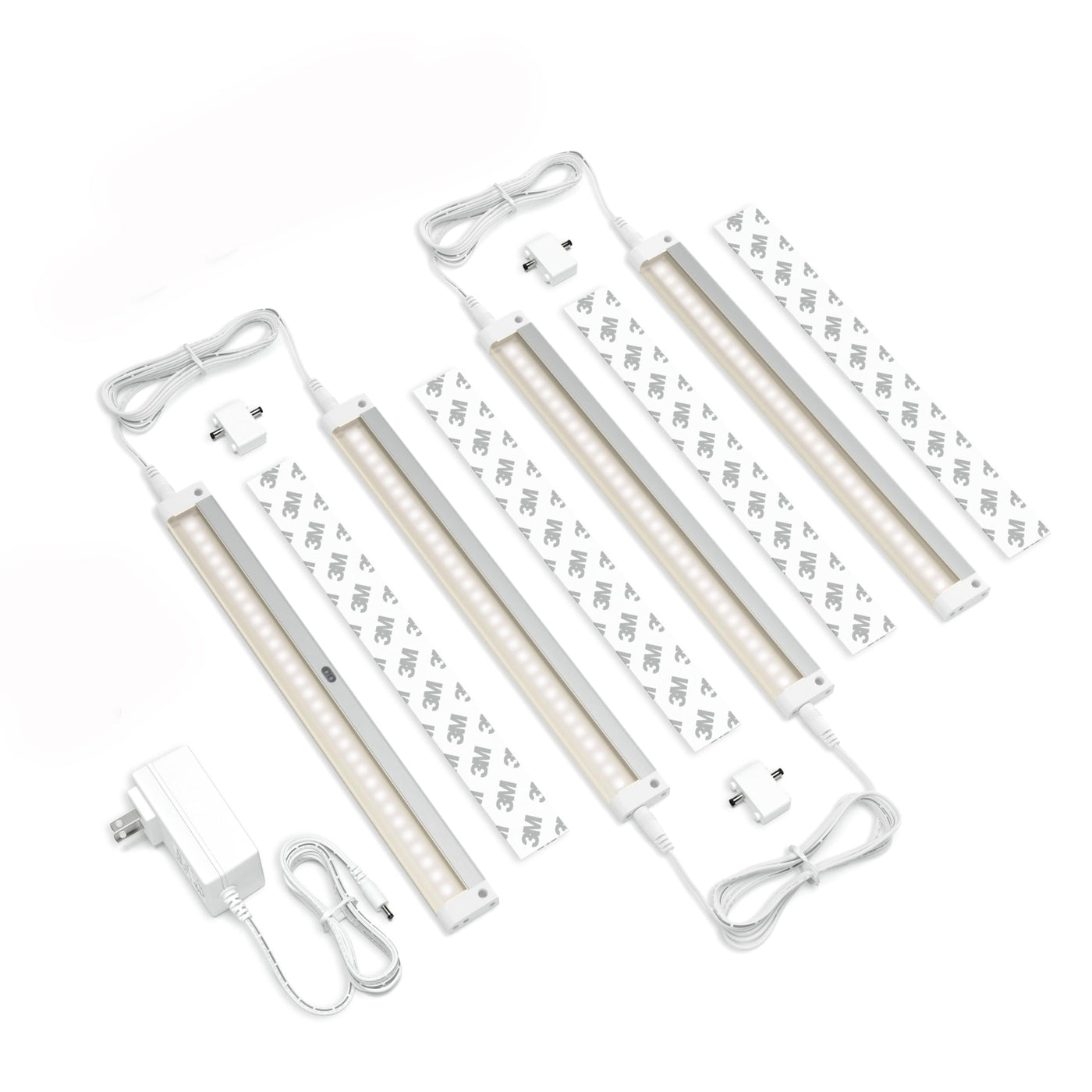 EShine LED Under Cabinet Lighting Kit, Dimmable, 4-Pack 12 in, Warm Wh ...