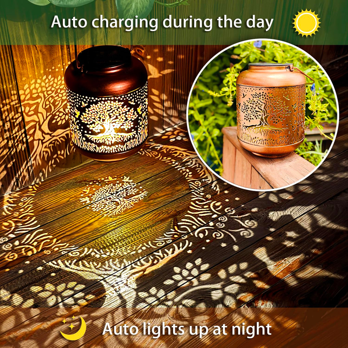 Tree of Life Solar Lanterns Outdoor Waterproof Hanging Solar Lights Big ...