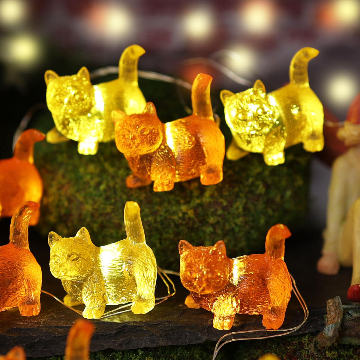 enlaceray Solar Cat String Lights - 40LED Waterproof Fairy Lights for ...