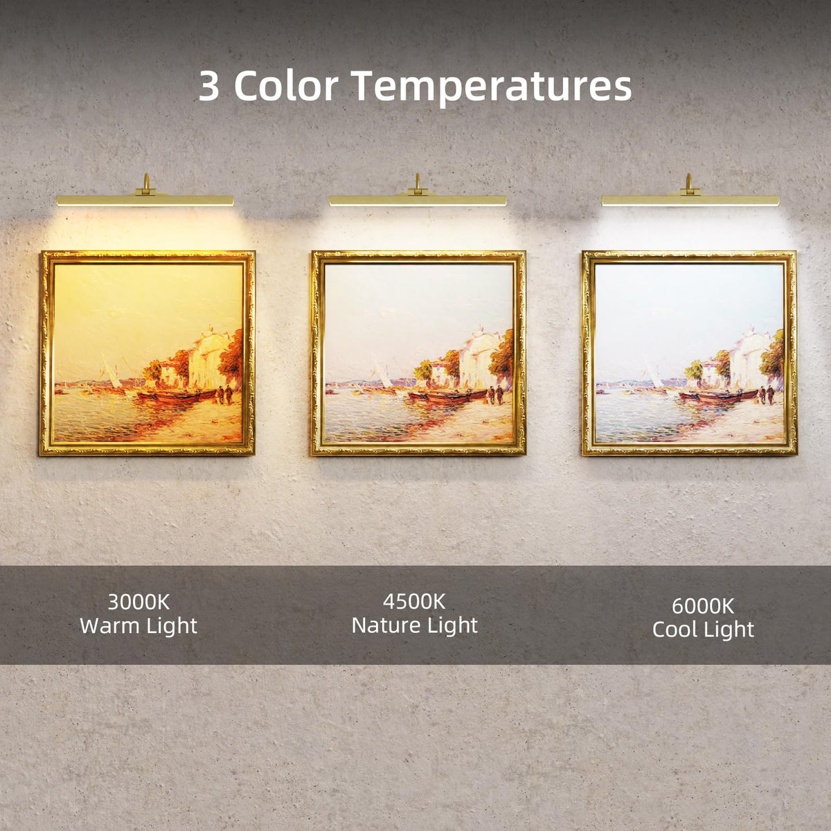 Battery Operated Picture Light, Art Display Light with Timer stepless ...