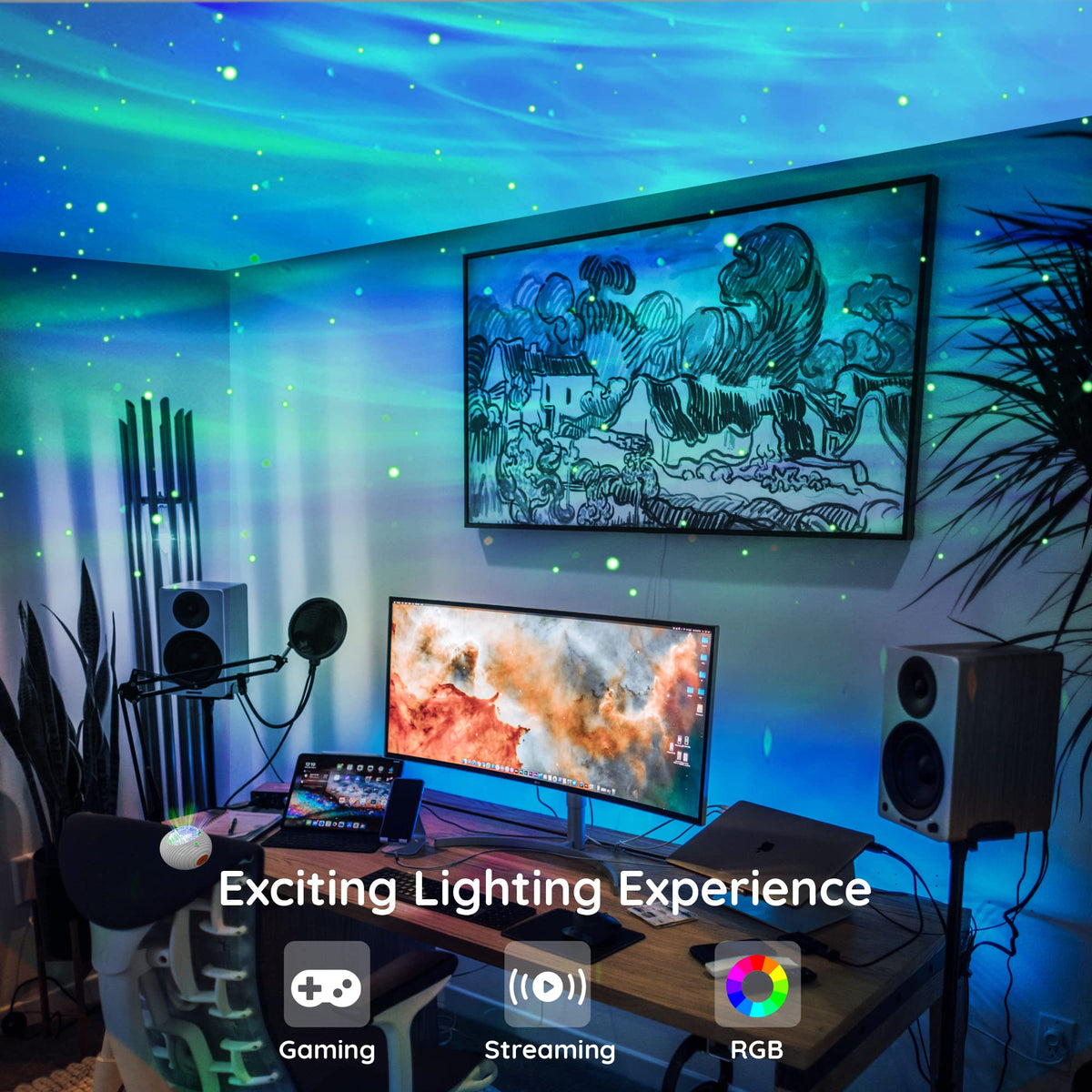 Lumoonosity Aurora Light Projector - Northern Lights Projector with 13 ...