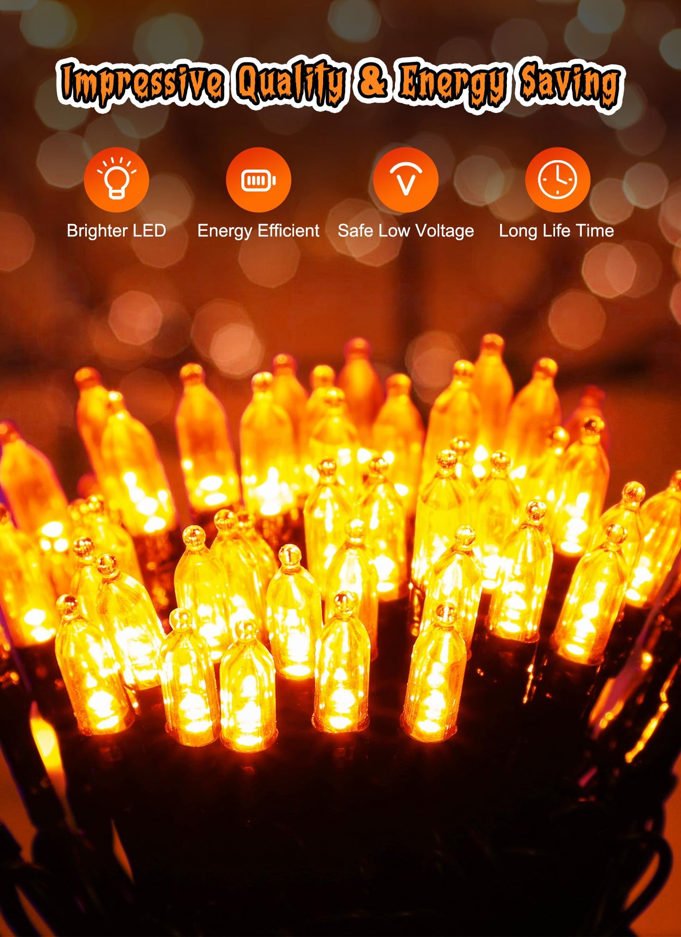 Brightown Battery Operated String Lights, 20 LED, 8 ft, Orange, Indoor – Lightsdaddy