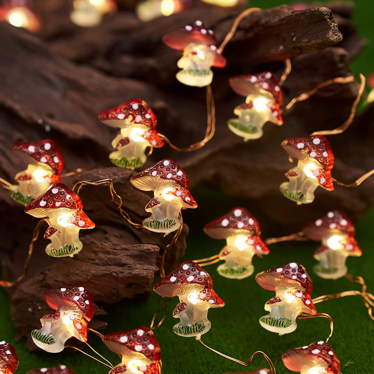 Garden D?Cor Solar Powered Outdoor String Light Mushroom Lamp Solar Ga ...