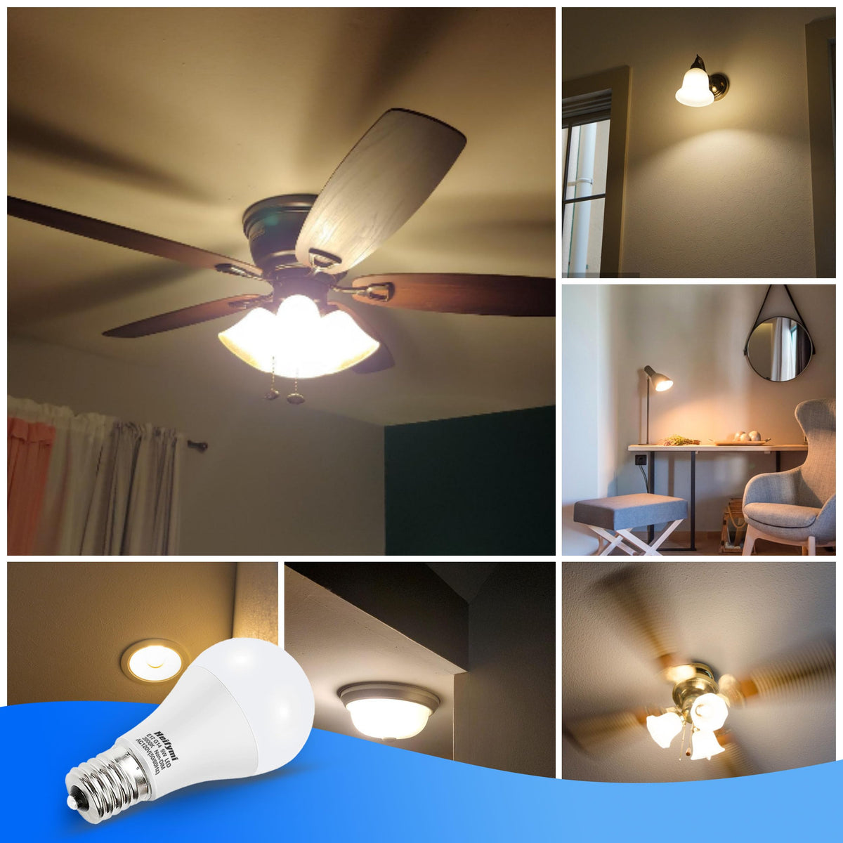 Heifymi E17 Intermediate Base Led Bulbs, 3000K Warm White, 5 Watts(40W ...