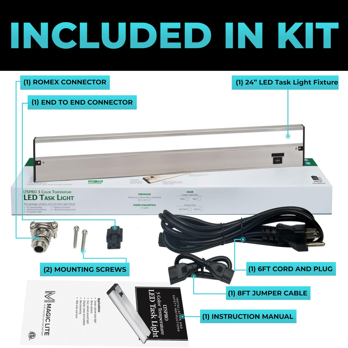 Led Under Cabinet Lighting Hardwired - Linkable Undercabinet Lights Fo ...