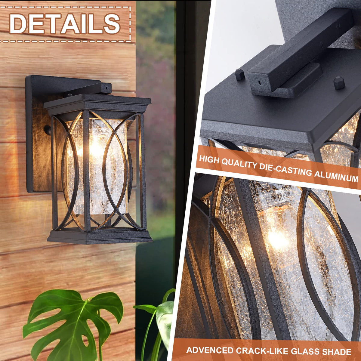 Delicavy Outdoor Wall Lantern - Small Modern Aluminum Light Fixture, B ...