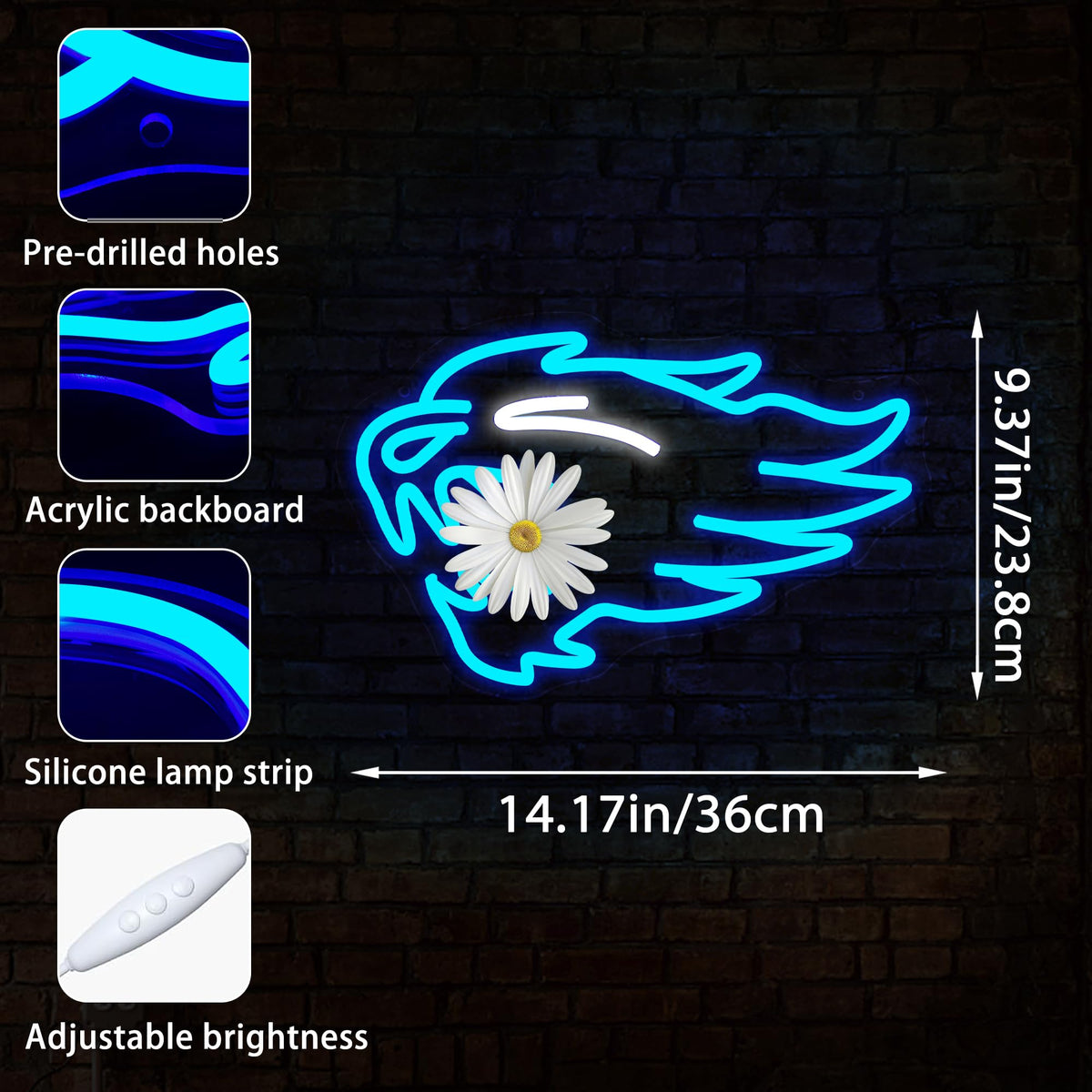University Neon Sign For Wall Decor Dimmable Football Led Neon Light B ...