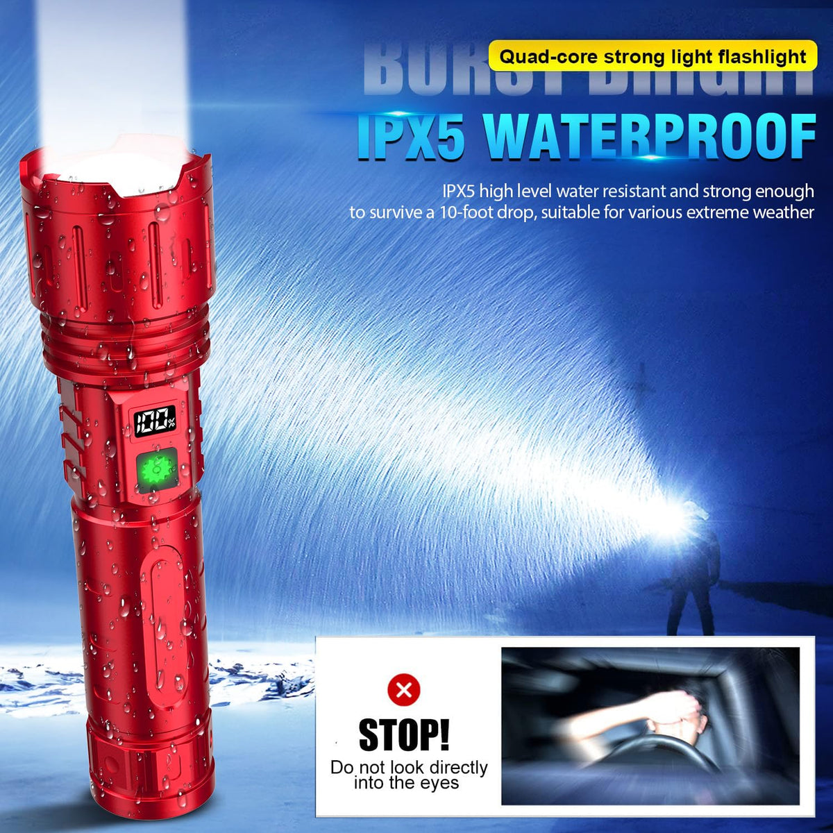 Flashlights 20000 High Lumens Rechargeable - 1500 Meters Long Beam ...