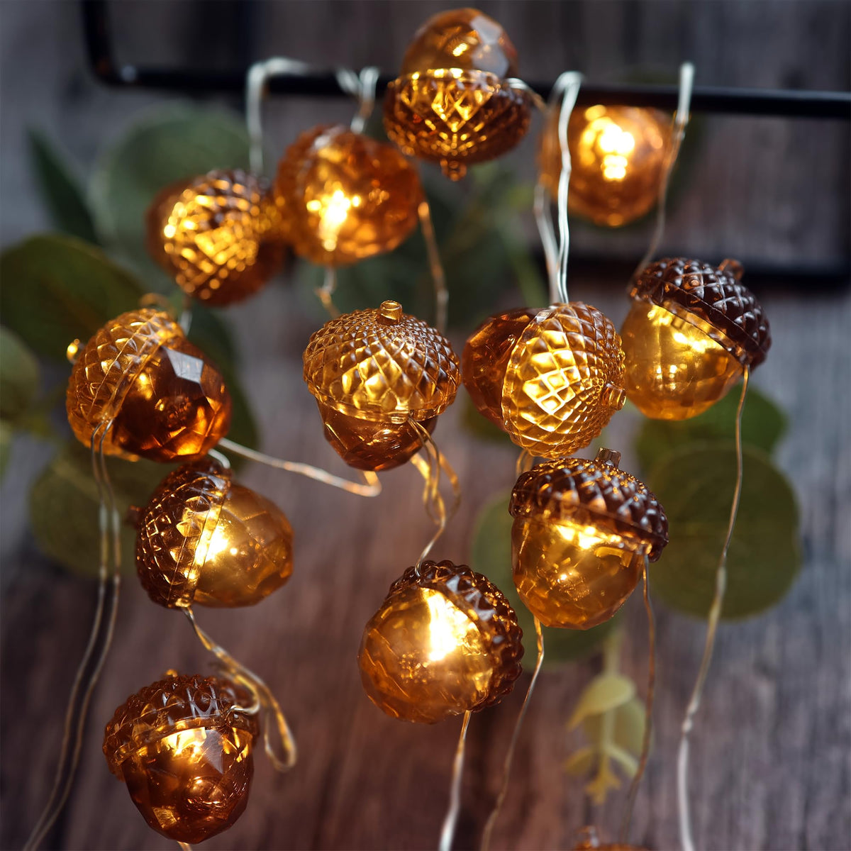 JASHIKA Battery Operated Acorn String Lights, 10FT, 30 LED, Waterproof ...