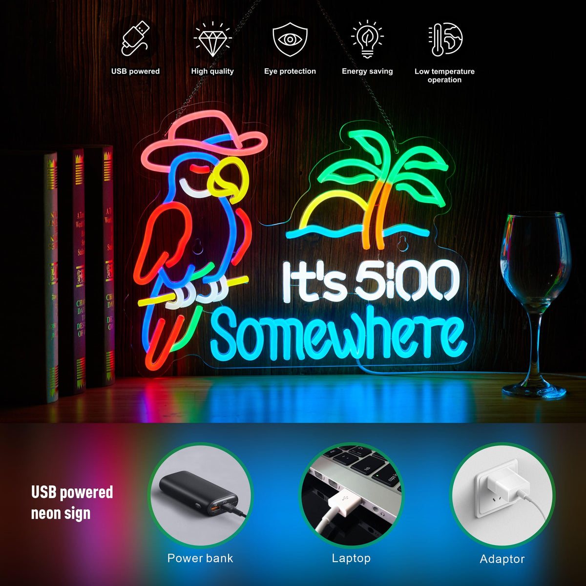 NEONLAND Neon Sign for Wall Decor, USB Powered, Dimmable, 16.5inx12.6i ...