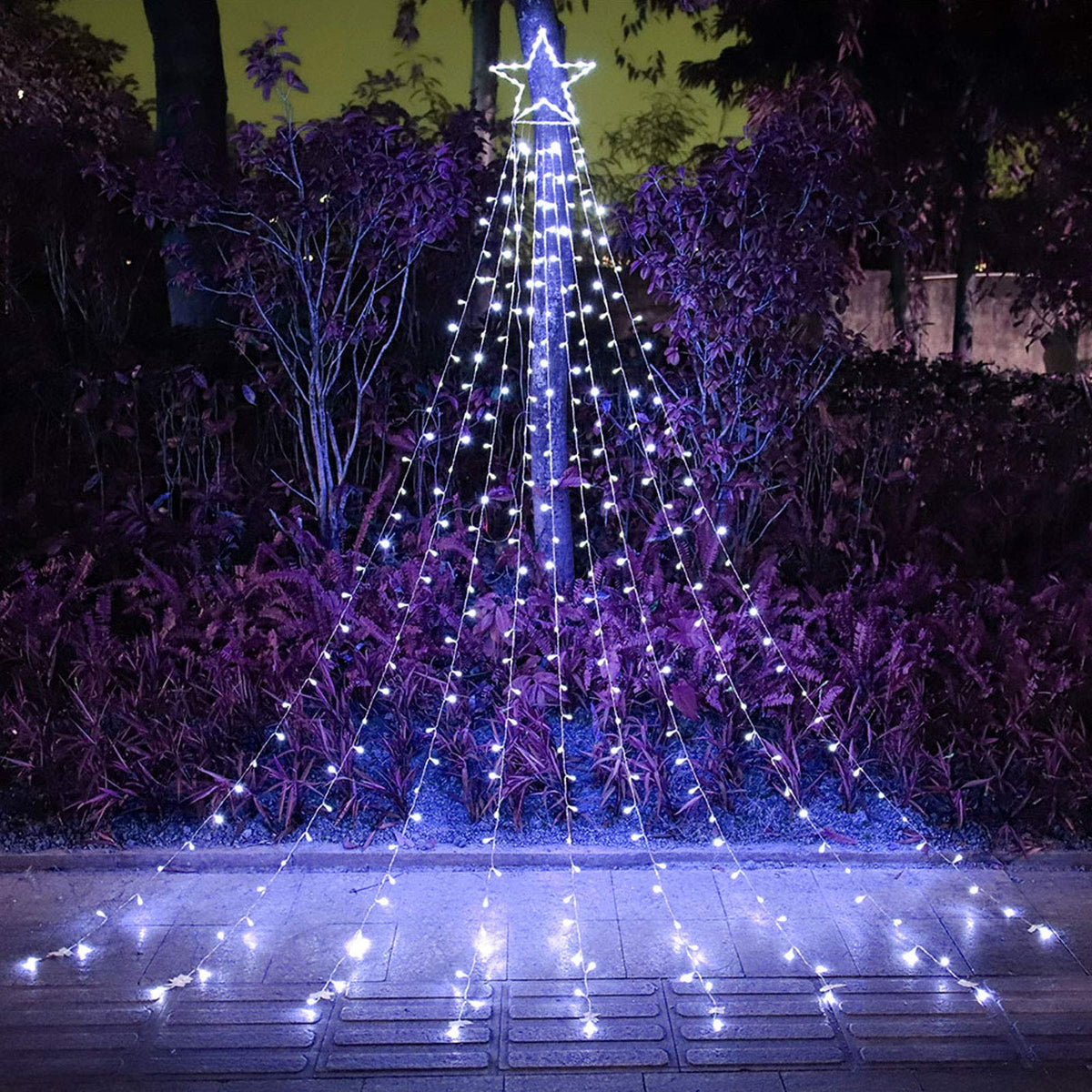 FUNIAO Outdoor Christmas Star Lights 320 LED Waterproof 8 Lighting Mod ...