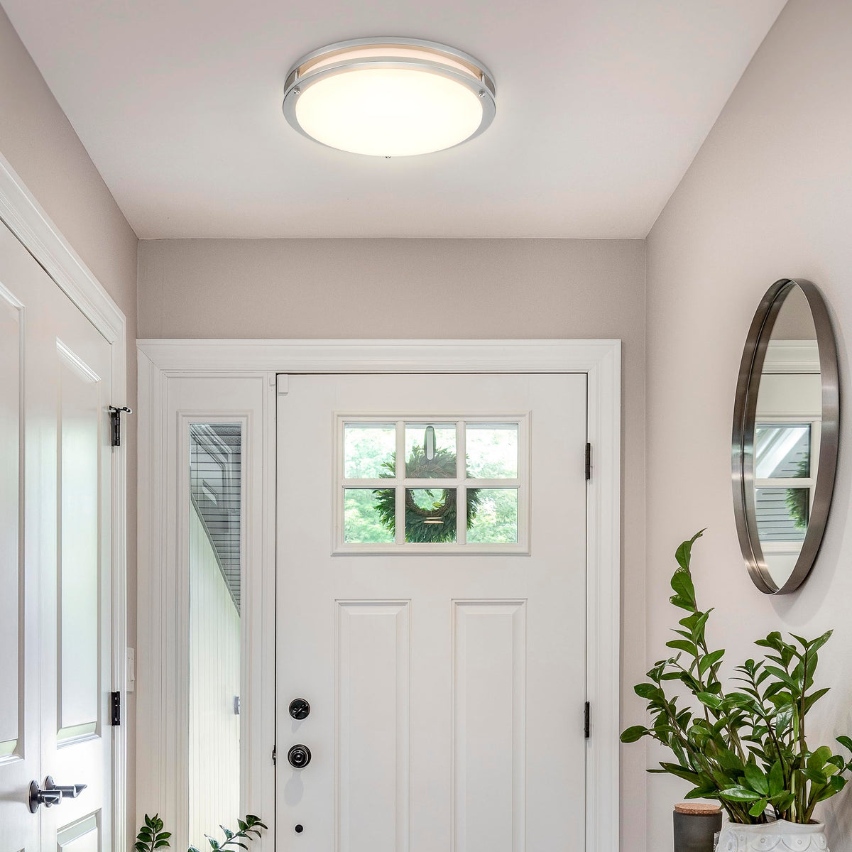 Maxxima LED Flush Mount Ceiling Light Fixture, Motion Sensor, 1300 Lum ...