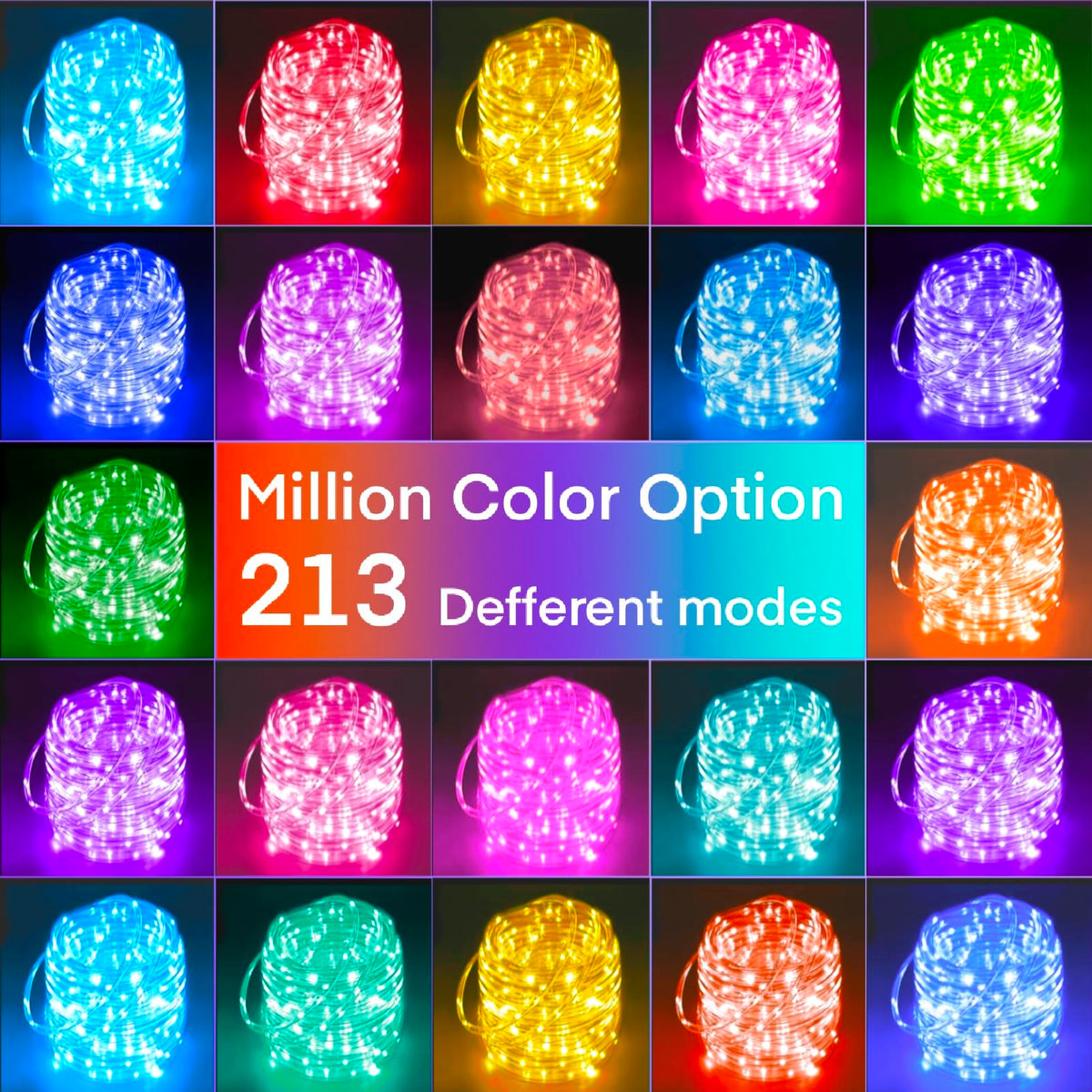 Honche Smart LED Fairy String Light USB 10M Rainbow Waterproof Remote ...