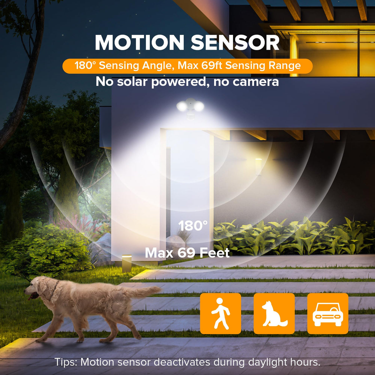 LUTEC Dual-Head 32W LED Security Light - 2500 Lumen, 5000K Daylight, I ...