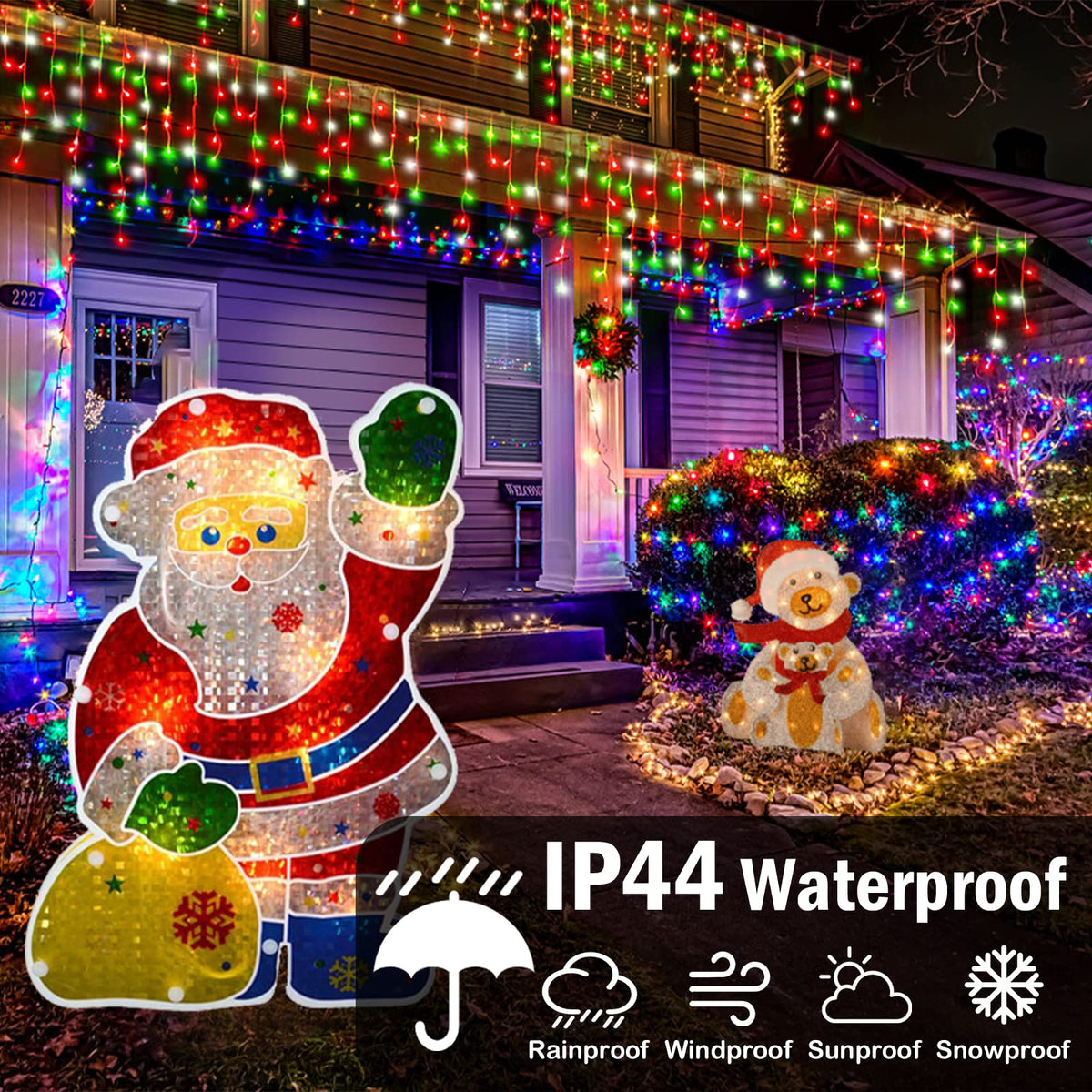 Hezbjiti Christmas Lights - 1600 LED 164FT Rain Drop Fairy String Curt ...