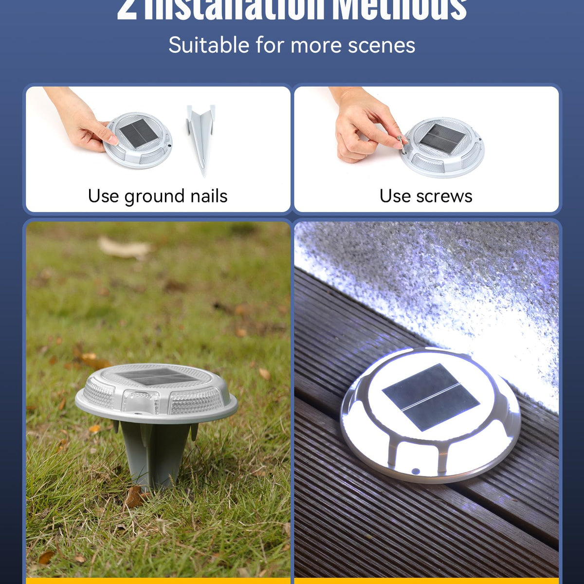 FabStyl Solar Driveway Lights - Waterproof LED Deck Lights for Pathway ...