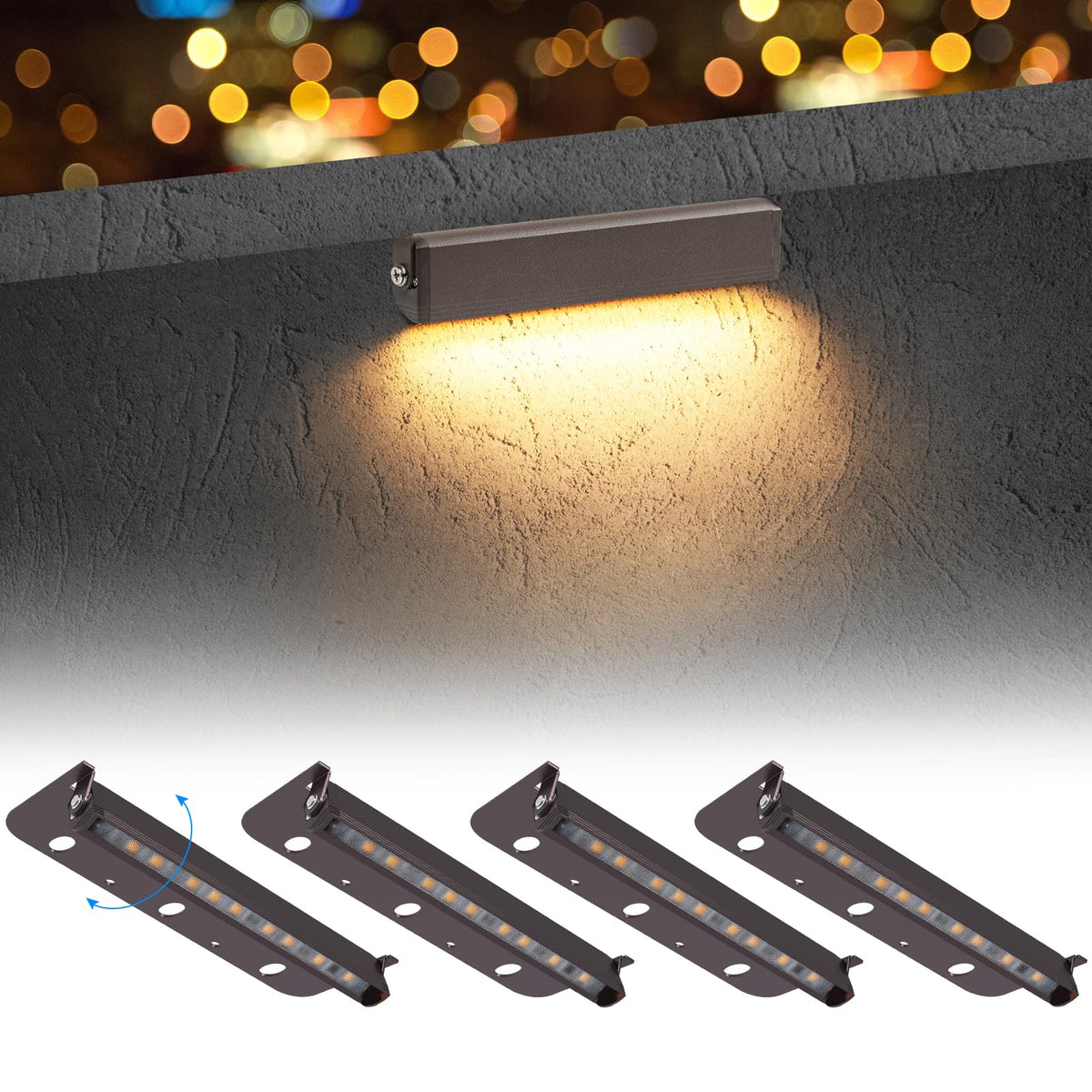 Kwinmyso 4-Pack 3W 7 LED Hardscape Paver Lights, 12V Low Voltage, 2700 ...