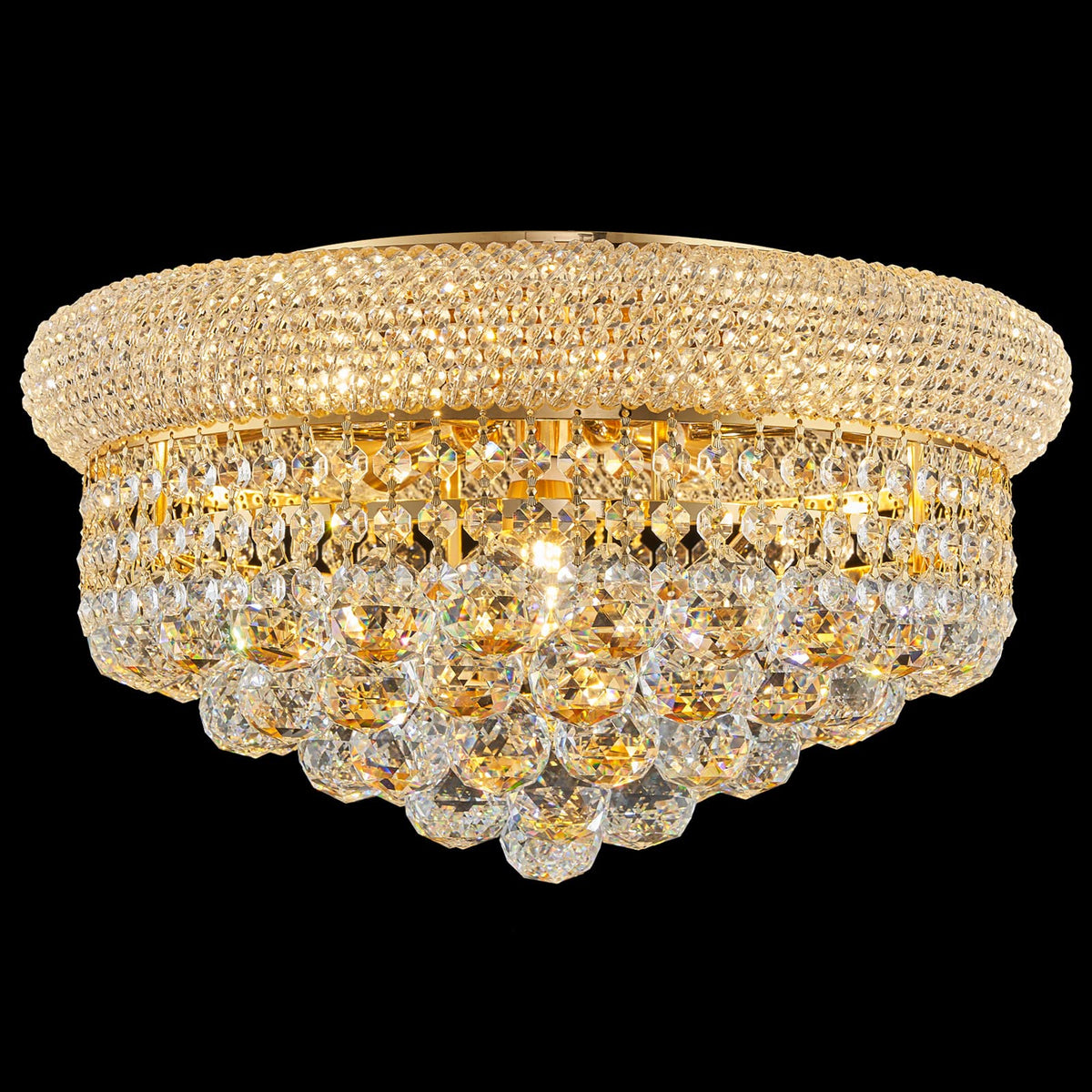 Homeooze 7 - Light Flush Mount Crystal Chandelier for Living Room ...