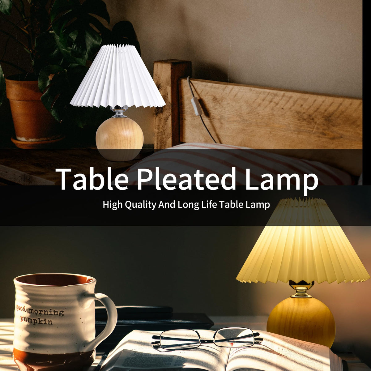 Korean Pleated Table Lamp Ins Diy Ceramic Table Lamps For Living Room ...