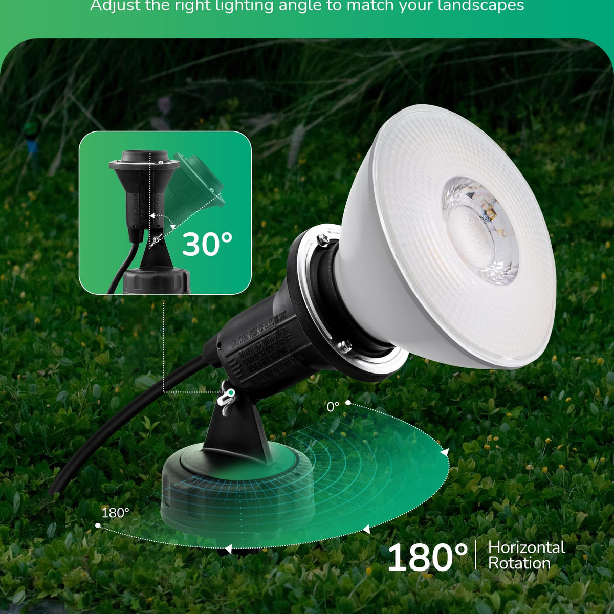 EDISHINE Outdoor Spotlights - 120V Waterproof Flood Stake Lights, E26 ...