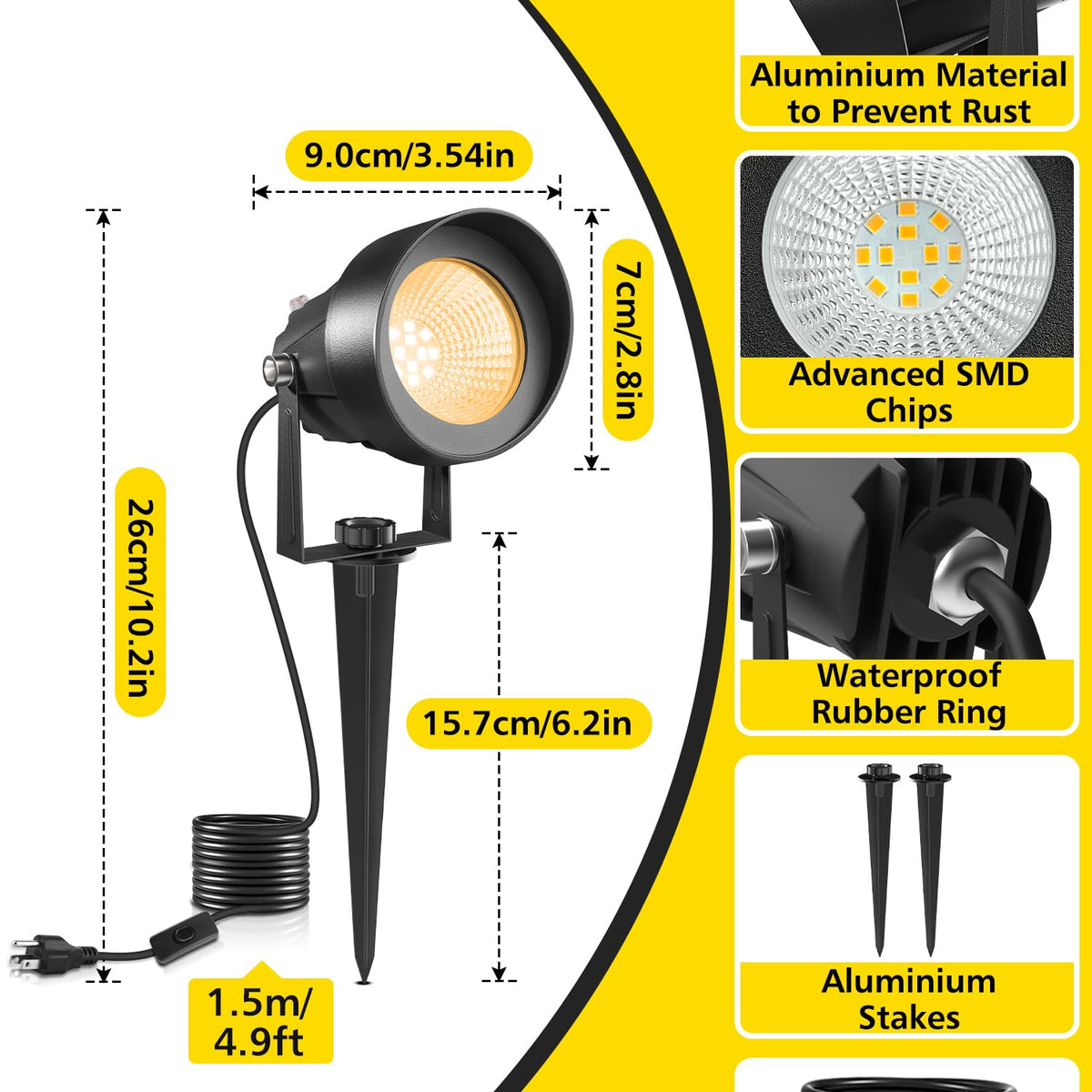 T-Sun Dusk To Dawn Outdoor Lighting Flag Spot Lights With Photocell Au ...