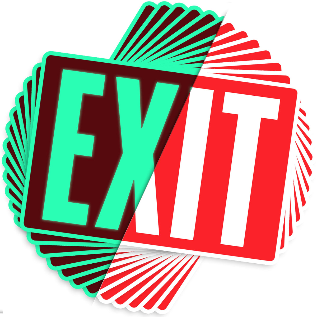 Exit Sign Stickers - Glow in The Dark - 12 pcs, 10'' by 7'' - Ideal ...
