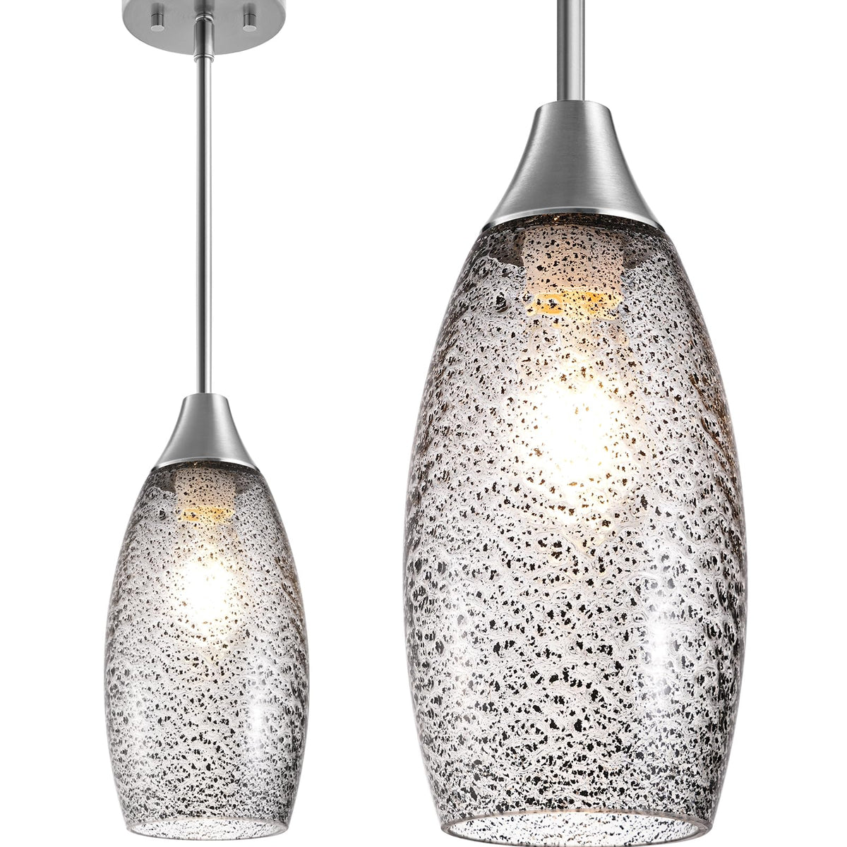 EDISHINE Pendant Light Fixture, Handcrafted Art Glass Hanging Light ...