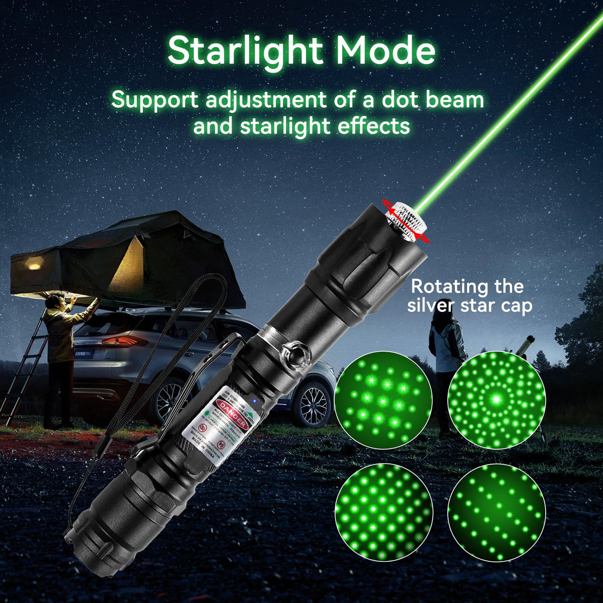 LETEAPII Green Light Flashlight - Long Range Tactical, Rechargeable, A ...