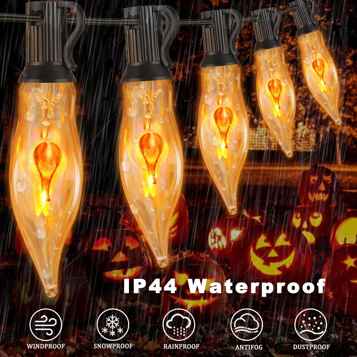 Couah Flicker Flame Light Bulb - Clear Flame Tip Candelabra Bulbs, E12 ...